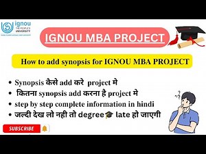 How to add synopsis for IGNOU MBA PROJECT | IGNOU MBA PROJECT ||#ignou #ignouuniversity ‪@gyangate‬