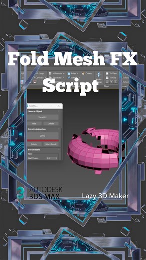 How to use Fold Mesh FX Script in 3ds Max. 3DS Max Autodesk and Corona Renderer Tutorial. 3D Modeling Tutorial tips and tricks. Contact me if you want to learn how to make Realistic 3d Scene. 🧑‍🎓Learn: -Interior and exterior design. -3D Modeling and texturing. -Architecture and building modeling. -3ds Max Tips and Tricks -How to speed up your Workflow 👍Follow me to get more Contents 😁 📱 TikTok: Lazy 3D Maker 📸 Facebook: Lazy 3d maker 📺 Youtube: Lazy 3D Maker ✈️ Telegram: Lazy 3D Maker #3d