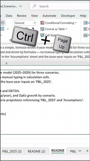 Excel Shortcut You NEED to Know (Ctrl + Page Up/Down) #exceltips
