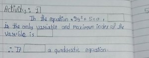 Activity: 11Th the equation ⋅992 5=0,  is the only variable an... | Filo