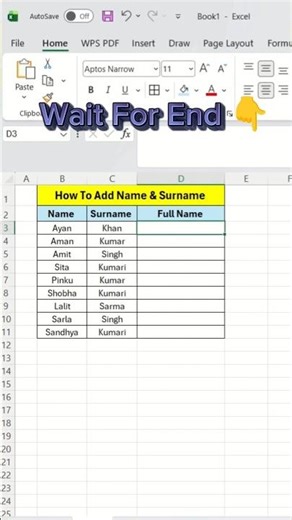 How to Add Name & Surname in Excel | Excel Tips & Tricks ⚡