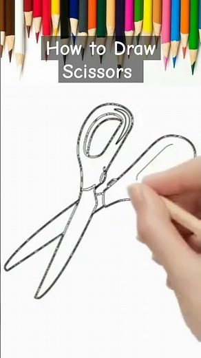 How to Draw Scissors Step by Step | Easy Drawing Tutorial for Kids #DrawingForKids #ArtTutorial