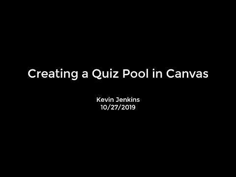 Creating Quiz Pools in Canvas