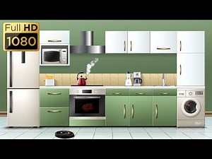 Cartoon background - Smart kitchen.