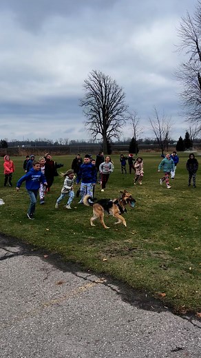 K9 Ofc Apollo had a great time at recess with the students of Christ The King School today. | Village of Sebewaing Police Department