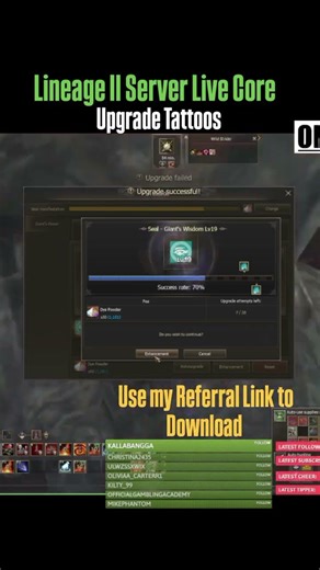upgrade Tattos in Lineage II Server Live Core #l2servercore