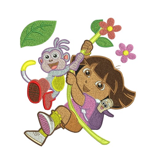 Dora and Boots Embroidery Design | Cartoon Jungle Adventure Machine File ( Download ) - Etsy