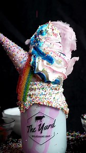 Milkshakes are made to be enjoyed with friends! Share this with your bestie! #theyardmilkshakebar #milkshakes #freakshakes #icecream #foodgasm #foodporn #sprinkles #cottoncandy #unicorn #cupcake #birthdaycake #cookiemonster #foodie #foodblogger #bestfriend #bestie #friendshipgoals | The Yard Milkshake Bar