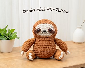 Crochet Sloth Pattern Amigurumi Animal Plush Cute Snuggle Sloth Sid Handmade Gift Stuffed Toy Tutorial Easy Beginner PDF Pattern English - Etsy Australia