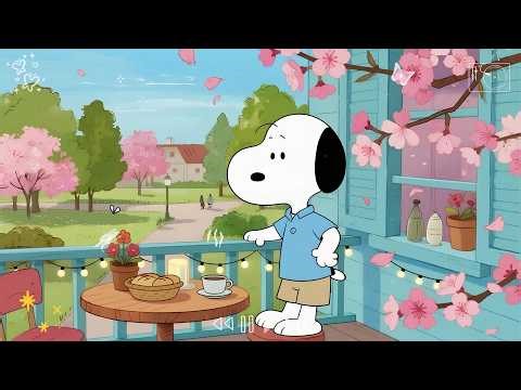 Snoopy’s Spring Balcony Café 🌸 Relaxing Smooth Jazz for Study, Work & Chill
