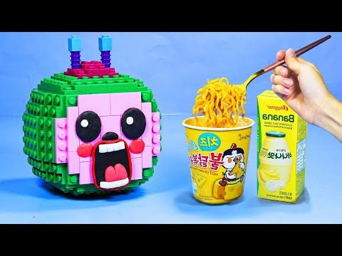 Lego Among Us In Real Life - How to Make Cocomelon Mukbang - Stop Motion Cooking & ASMR Experiment