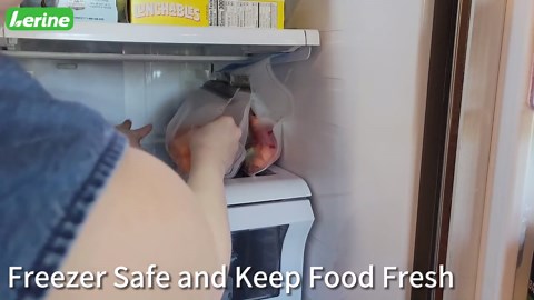 Lerine 7 Pack Dishwasher Safe 11*11in Gallon Reusable Freezer Bags, Leakproof Double Zipper Sandwich Bags,Food Storage Bags