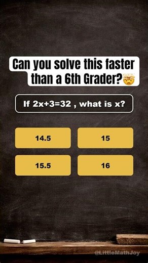 Solve This in 5 Seconds 😳 2x + 3 = 32 | educational #mathshorts #riddles #shortsfeed