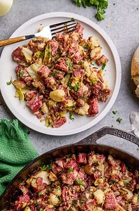 11K views · 40 reactions | Get the crispiest corned beef hash with our foolproof method! Press, flip, and enjoy a golden, flavorful breakfast with potatoes and cabbage. https://thestayathomechef.com/corned-beef-hash/ | The Stay At Home Chef | Facebook