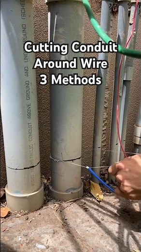 Cut the conduit without nicking wires! #electrician #conduit #toolhacks #tools #diy #construction