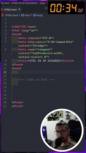 Insertar Video en HTML en 30 segundos #html #htmlcss #html5 #webdeveloper #programacionweb #aprenderhtml #rackdev #htmlcoding #htmltutorial #htmltips