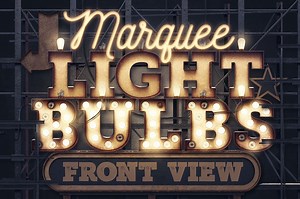 Marquee Light Bulbs - Front View, a Graphic by TVartworks
