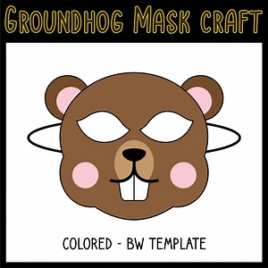 Groundhog Day | Groundhog Face Mask Paper Craft Template, Zoo Animal Activity - Etsy Canada