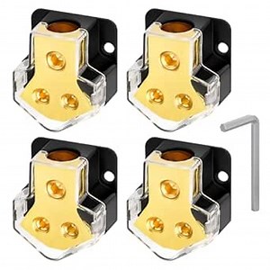 4pcs 2 Way 0/2/4 Gauge in 4/6/8 Gauge Out Auto Power Distribution Block Car Audio, Power Distribution Block for Audio Splitter
