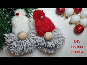 DIY Yarn Gnome Christmas Ornament