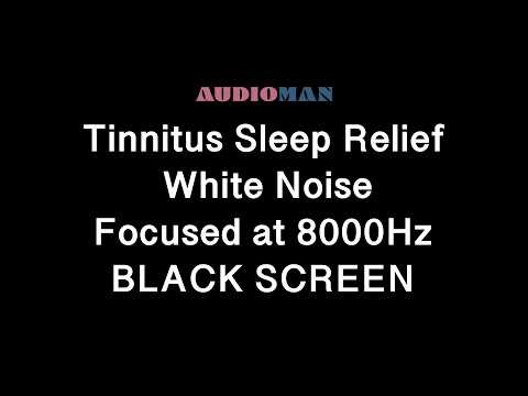 8000Hz 8hrs White Noise for Tinnitus Relief | Black Screen for Sleep