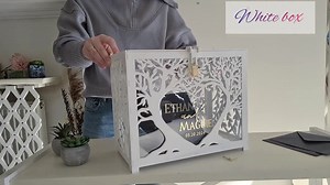 Classic Wedding Card Box With Slot and Lock. Large Wedding Box for Cards. - Etsy