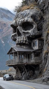 Fortress of the Forgotten: The Skull Cliff Refuge #SkullDesign #DarkAesthetic #HauntedArchitecture#GothicStyle #CreativeDesign #SkullArt#UniqueHomeDesign #EpicStructures #MysticVibes | Skull Empire