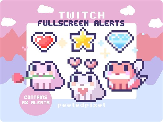 Valentine Frog Fullscreen Alert Pack | Animated Pixel Frog Bundle | Stream Overlay Assets | 8x Alerts - Etsy