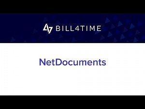 NetDocuments | Bill4Time - Integration