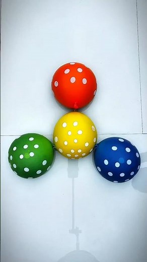 4 Colorful Polka Dot Balloons 🎈 | Satisfying Balloon Pattern #shorts