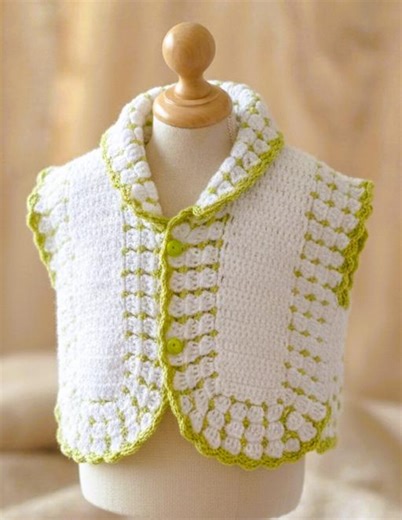 Crochet Baby Vest Pattern – Shawl Collar Cardigan, Two-color Edging (PDF Pattern & Video Tutorial) - Etsy