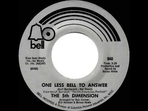 1970 HITS ARCHIVE: One Less Bell To Answer - 5th Dimension (a #2 record--mono 45)