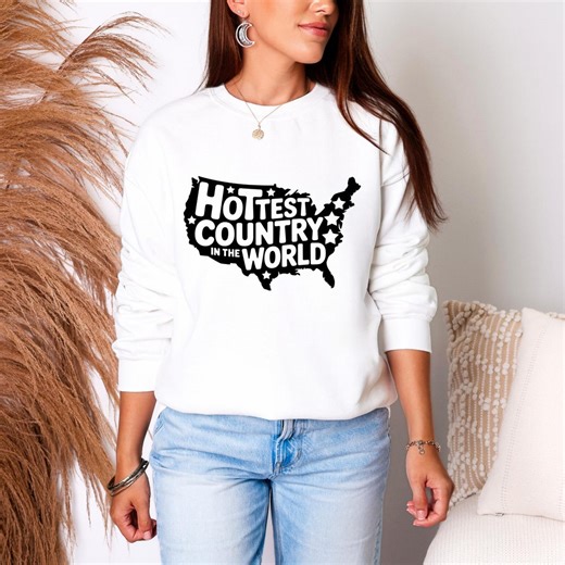 USA Map Graphic Sweatshirt, Patriotic Gildan 18000 Unisex Tee - Etsy