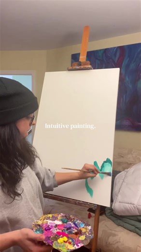 I love intuitive painting #painttok #abstractart #colorfulart #acrylicpainting #oilpainting