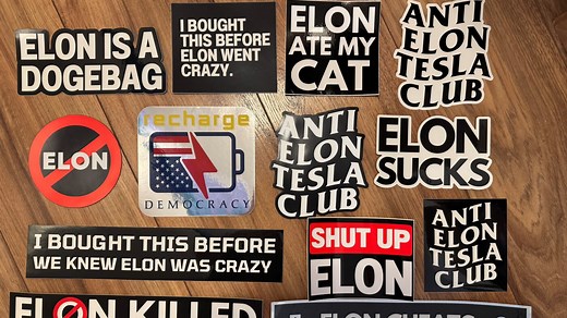Meet the man who made six figures selling anti-Elon Musk Tesla stickers
