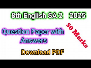 8th English SA 2 question paper with answers 2025. 8th Annual exam 2025 ‪@learneasilyhub‬