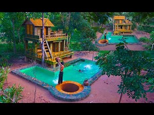 [Full Video] Building The Most Creative House Bamboo,Groundwater Well & Swimming Pool