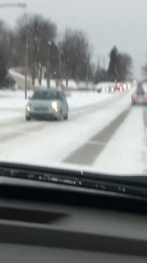 Nope! Don’t brake just to check out a crash. #michigan #puremichigan #winter #cops #crash #brake #cantdrive #fyp #notme not driving.