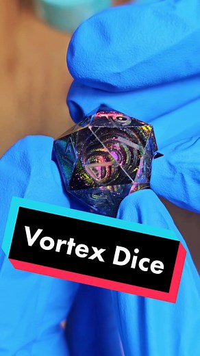 Handmade Vortex D20 Dice Set for DND and TTRPG
