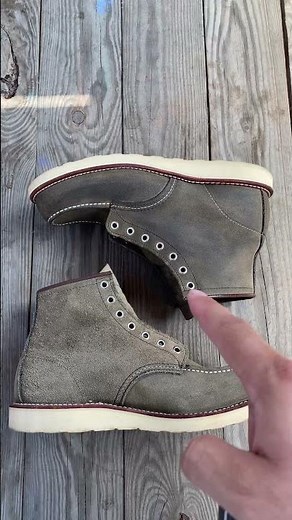 Red Wing 8139 Moc Toe Boots – Color Change After Mink Oil on Green Sage Suede