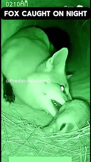 Fox Steals Rabbit at 2AM (Night Vision)