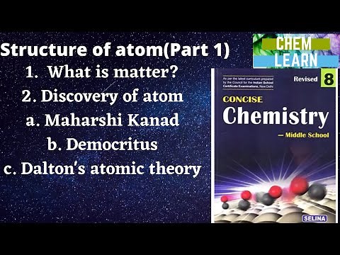 STRUCTURE OF ATOM( Part 1) ICSE Class 8 SELINA Concise chemistry fully explained
