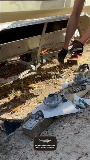 Broken Axle replacement on a boat trailer video no.3