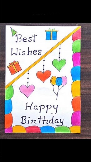 Happy birthday card/ Birthday card drawing/ Handmade birthday card designs/ Birthday card making