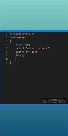 Check Lens using Focal Point in C Language