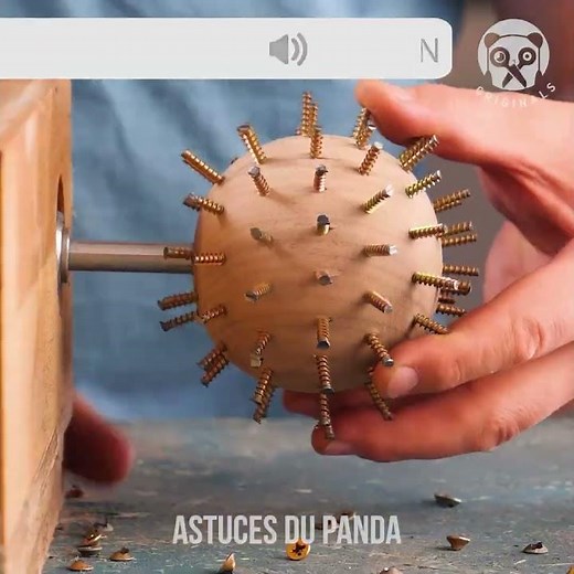 Amazingly Setting Screws In A Wooden Sphere
