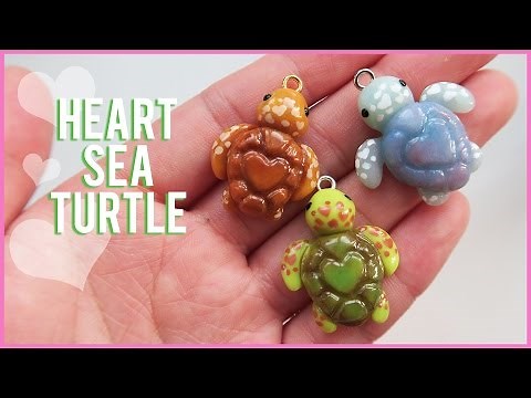 Tutorial: Heart Sea Turtle polymer clay charms || Collab with Heather Wells
