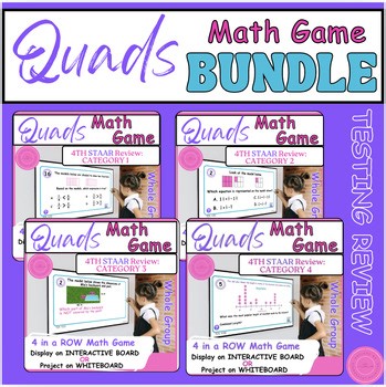 QUADS Interactive Math Game Bundle: Testing Review Digital/Print