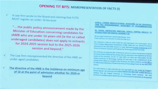 JAMB POLICY MEETING AND TERTIARY EDUCATION AWARDS JAMB has clarified that the minimum age requirement of 16 years for university admission applies to candidates from 2024 to 2026, not just those who sat for the 2024 UTME. The Board urged candidates and parents to take note of this timeline and ensure compliance. | NTA Network News