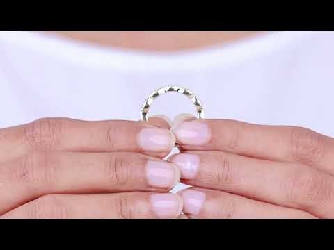 4 Prong Set Vintage Art Deco Stackable Half Eternity Ring